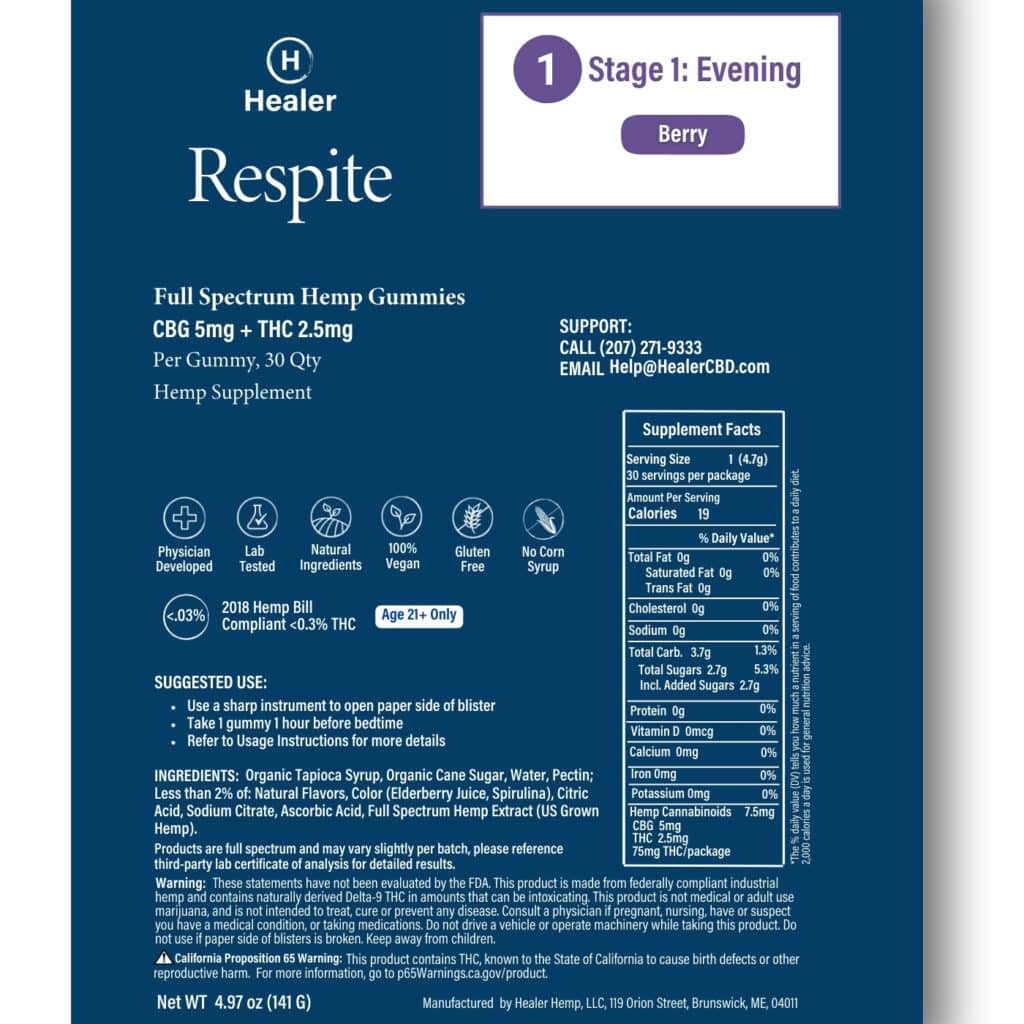 Respite Gummies: Stage 1 - 20% Off - Healer CBD